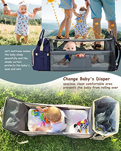 Baby Diaper Bag Backpack with Changing Station - Waterproof, Large 30L Capacity for Boy, Girl, Mom, Dad - Travel Baby Bag with Stroller Straps, Insulated Pockets - 16.5x9.4x14" - Baby Shower Gifts