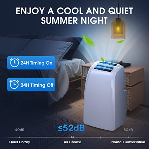 Air Choice 12000 BTU Portable Air Conditioner, 3-in-1 Portable AC Unit with Dehumidifier & Fan & 24HR Timer, LED Display, up to 550 Sq.Ft, Build in Universal Wheels for Quiet Portable AC Unit for Room