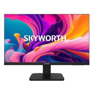 skyworth 24 inch monitor full hd 1920 x 1080p 75hz ips display, 16.7m 8bit 99% srgb computer monitor, hdmi vga audioout displayport, ultra slim monitor for pc desktop, metal black, 24b1h