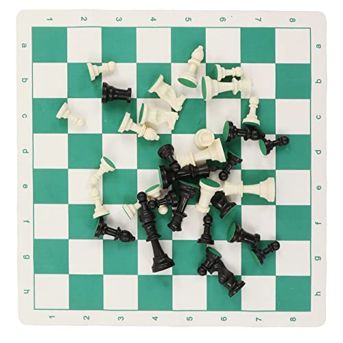 VGEBY Roll Up Chess Sets, Portable Outdoor Folding Checkers Set with Zipper Storage Bag for Outdoor Indoor