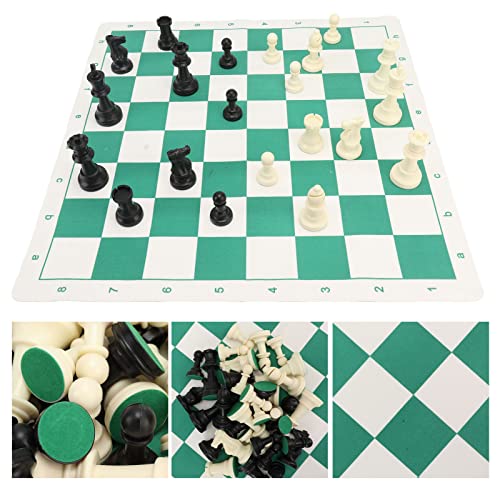 VGEBY Roll Up Chess Sets, Portable Outdoor Folding Checkers Set with Zipper Storage Bag for Outdoor Indoor