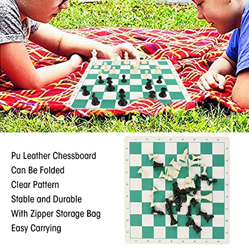 VGEBY Roll Up Chess Sets, Portable Outdoor Folding Checkers Set with Zipper Storage Bag for Outdoor Indoor