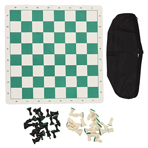 VGEBY Roll Up Chess Sets, Portable Outdoor Folding Checkers Set with Zipper Storage Bag for Outdoor Indoor