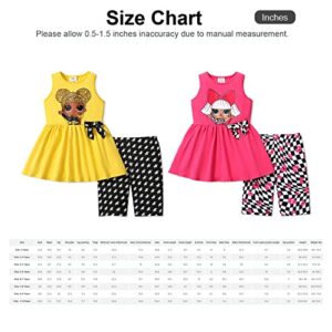 L.O.L. Surprise! Girls A-Line Sleeveless Dress Shorts Set Girls Holiday Outfits 2pcs Girls Pink Dress 7-8 Years