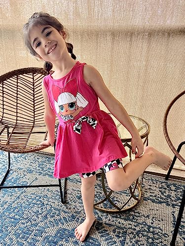 L.O.L. Surprise! Girls A-Line Sleeveless Dress Shorts Set Girls Holiday Outfits 2pcs Girls Pink Dress 7-8 Years