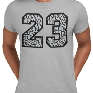 Shirt to Match Retro Jordan 23 Elephant Print Men's Graphic T Shirt, 23 Elephant Print Graphic Tee to Match Jordans Grey