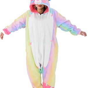 YUNTAISHAN Bear Onesie Adult Onesie Pajamas One Piece Pajamas Animal Cosplay Costume for Women Men