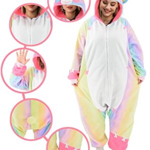 YUNTAISHAN Bear Onesie Adult Onesie Pajamas One Piece Pajamas Animal Cosplay Costume for Women Men