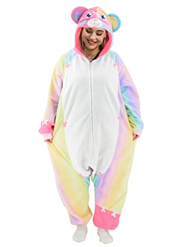 YUNTAISHAN Bear Onesie Adult Onesie Pajamas One Piece Pajamas Animal Cosplay Costume for Women Men