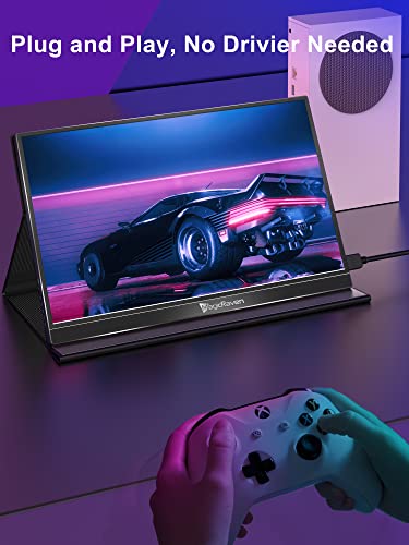 144HZ Portable Gaming Monitor, 17.3" 1080P Laptop Monitor, Dual USB C HDMI Second Computer Screen, VESA Gaming Display with Speakers, Travel Monitor for PS4/5 Xbox Switch MAC PC Phone