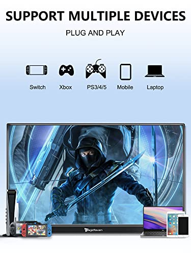 MAGICRAVEN 2.5K Portable Monitor, 17.3 Inch 1440P IPS Laptop Monitor, Dual USB C HDMI Second Computer Screen, VESA Gaming Display with 2 Speakers, Travel Monitor for Laptop PS4/5 PC Phone Xbox Switch