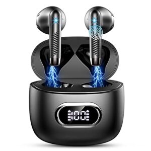 wireless earbud, bluetooth 5.3 headphones deep bass bluetooth earbud with 4 mics, bluetooth earphones in ear noise cancelling wireless headphones, ip7 waterproof 42h ear buds, led display - 2023 new