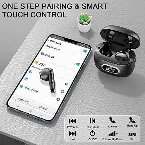 Wireless Earbud, Bluetooth 5.3 Headphones Deep Bass Bluetooth Earbud with 4 Mics, Bluetooth Earphones in Ear Noise Cancelling Wireless Headphones, IP7 Waterproof 42H Ear Buds, LED Display - 2023 New