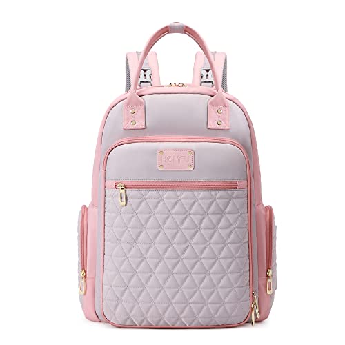 Homfu Diaper Bag Backpack Mommy Hospital Baby Bags For Boys Girl Travel Backpacks Mom Grey Dad Diaper Bag Tote Baby Registery (Pink)