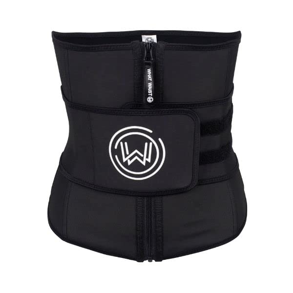 What Waist Define Band - Adjustable Latex Compression Slimming Waist Trainer (Black/XS)