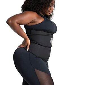 What Waist Define Band - Adjustable Latex Compression Slimming Waist Trainer (Black/XS)