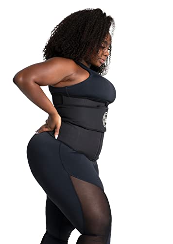 What Waist Define Band - Adjustable Latex Compression Slimming Waist Trainer (Black/XS)