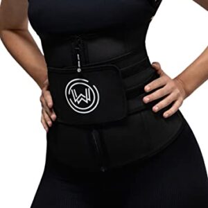 What Waist Define Band - Adjustable Latex Compression Slimming Waist Trainer (Black/XS)