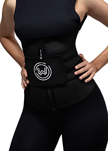 What Waist Define Band - Adjustable Latex Compression Slimming Waist Trainer (Black/XS)