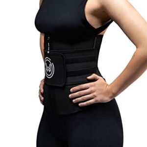 What Waist Define Band - Adjustable Latex Compression Slimming Waist Trainer (Black/XS)