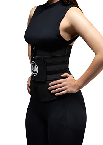 What Waist Define Band - Adjustable Latex Compression Slimming Waist Trainer (Black/XS)