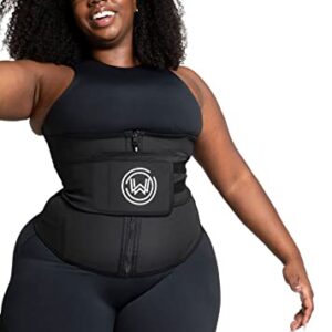 What Waist Define Band - Adjustable Latex Compression Slimming Waist Trainer (Black/XS)