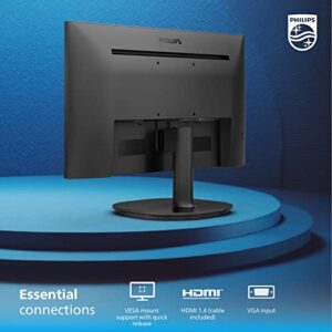 PHILIPS Computer Monitors 22 inch Class Thin Full HD (1920 x 1080) 75Hz Monitor, VESA, HDMI & VGA Port, 4 Year Advance Replacement Warranty, 221V8LN