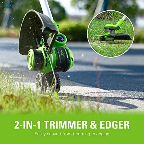 Greenworks 40V 13-Inch Cordless String Trimmer/Edger and Leaf Blower Combo Kit + 3 Bonus Spools, 2.0Ah Battery and Charger Included