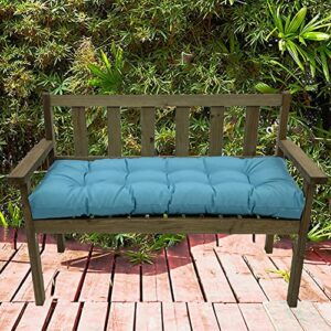 BOOMSHY 51"x20" Indoor/Outdoor Bench Cushion Cotton Garden Furniture Seat Cushion,Patio Wicker Seat Cushions with Ties for Lounger Garden Furniture Patio Lounger Bench (Blue)