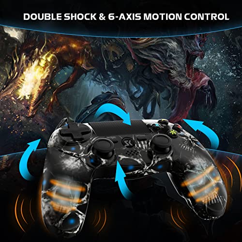 Wireless Controller for PS4, Controller for Sony PlayStation 4, Double Shock 6-Axis Motion Sensor, Sensitive Touch Pad, Built-in Speaker & Stereo Headphone Jack, Compatible with PlayStation 4/Pro/Slim