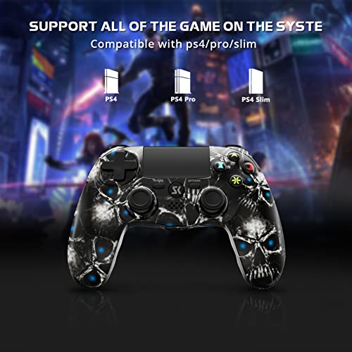 Wireless Controller for PS4, Controller for Sony PlayStation 4, Double Shock 6-Axis Motion Sensor, Sensitive Touch Pad, Built-in Speaker & Stereo Headphone Jack, Compatible with PlayStation 4/Pro/Slim