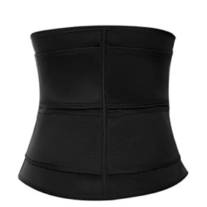 Verdusa Women's Waist Trainer Tummy Control Workout Corset Cincher Trimmer Shaper Belt Black XXL