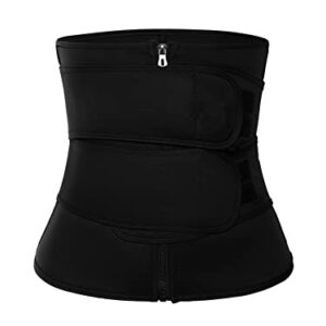 Verdusa Women's Waist Trainer Tummy Control Workout Corset Cincher Trimmer Shaper Belt Black XXL