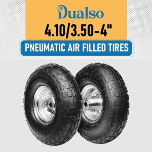 10-Inch Replacement Tire and Wheel 4.10/3.50-4" - 10” Utility Tires for Gorilla Cart, Dolly, Hand Truck, Generator, Lawnmower, Garden Wagon with 5/8” Axle Bore Hole - Double Sealed Bearings (2 pack)