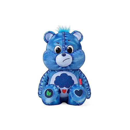 Care Bears 14" Grumpy Bear Plushie - New Denim Design - Eco-Friendly Material!