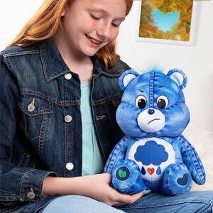 Care Bears 14" Grumpy Bear Plushie - New Denim Design - Eco-Friendly Material!