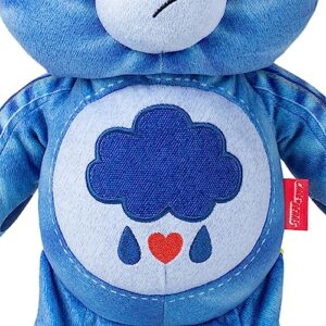 Care Bears 14" Grumpy Bear Plushie - New Denim Design - Eco-Friendly Material!