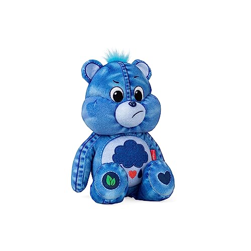 Care Bears 14" Grumpy Bear Plushie - New Denim Design - Eco-Friendly Material!