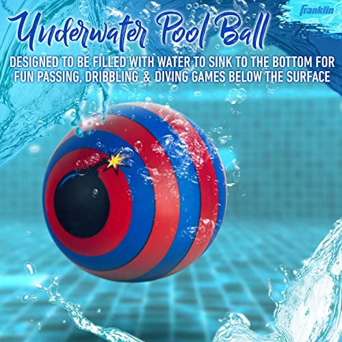 Franklin Sports Cannonball Water Ball - Underwater Pool Ball Toy - Dribble, Bounce and Pass Under Water - Fun Summer Pool Toy for Kids + Teens - 9" PVC Pool Ball for Underwater Pool Games