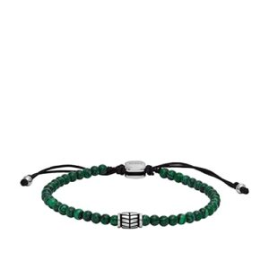 fossil men's beaded malachite bracelet, color: green (model: jf04415040)