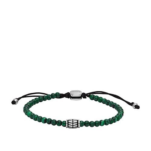 Fossil Men's Beaded Malachite Bracelet, Color: Green (Model: JF04415040)