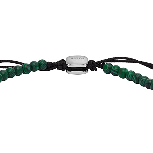 Fossil Men's Beaded Malachite Bracelet, Color: Green (Model: JF04415040)