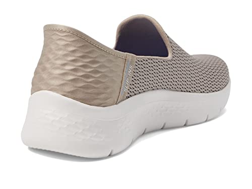 Skechers Women's Hands Free Slip-Ins Go Walk Flex-Relish Sneaker, Taupe/Blue, 7.5