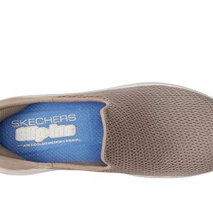 Skechers Women's Hands Free Slip-Ins Go Walk Flex-Relish Sneaker, Taupe/Blue, 7.5