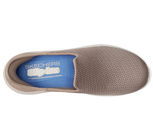 Skechers Women's Hands Free Slip-Ins Go Walk Flex-Relish Sneaker, Taupe/Blue, 7.5