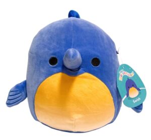 squishmallows kellytoy sea life squad plush toy (8" swish the swordfish)