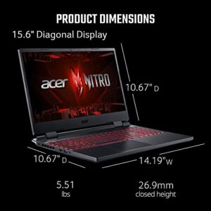 Acer Nitro 5 AN515-58-525P Gaming Laptop | Intel Core i5-12500H | NVIDIA GeForce RTX 3050 Laptop GPU | 15.6" FHD 144Hz IPS Display | 8GB DDR4 | 512GB PCIe Gen 4 SSD | Killer Wi-Fi 6 | Backlit Keyboard