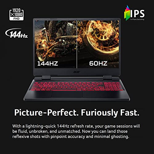 Acer Nitro 5 AN515-58-525P Gaming Laptop | Intel Core i5-12500H | NVIDIA GeForce RTX 3050 Laptop GPU | 15.6" FHD 144Hz IPS Display | 8GB DDR4 | 512GB PCIe Gen 4 SSD | Killer Wi-Fi 6 | Backlit Keyboard