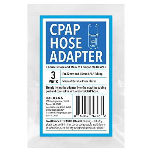 [3 Pack] Impresa Hose Adapter for ResMed AirMini CPAP Machine Fits Virtually Any CPAP Mask - Impresa Adapter for AirMini CPAP Accessories Only - Impresa Connector for ResMed AirMini Mask