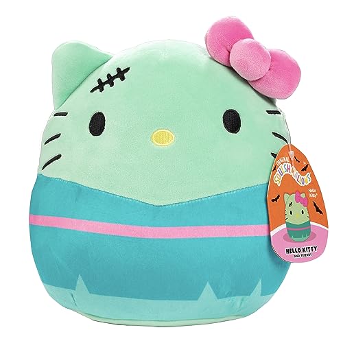 Squishmallows 8" Hello Kitty FrankenKitty- Officially Licensed Kellytoy Halloween Sanrio Plush - Collectible Soft & Squishy Stuffed Animal Toy - Add to Your Squad - Gift for Kids, Girls & Boys- 8 Inch